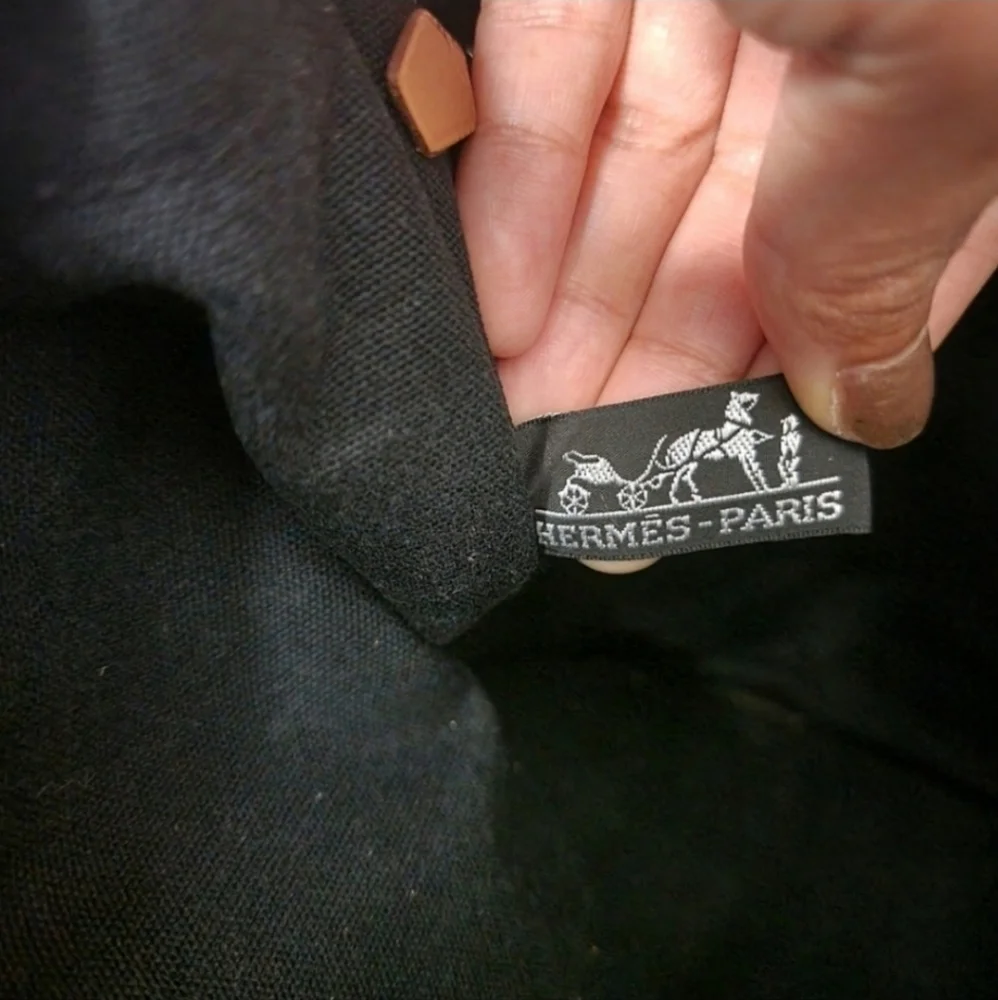 Hermes | Bags | Final Price Authentic Hermes Classic Black Canvas Tote ...